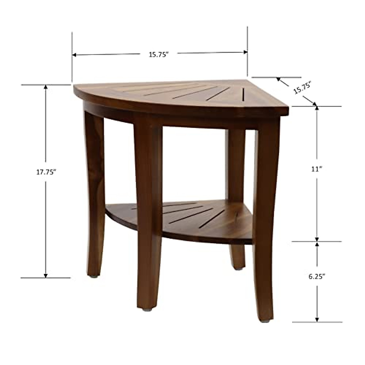 Redmon Genuine Teak Corner Bench, Weathered Grey