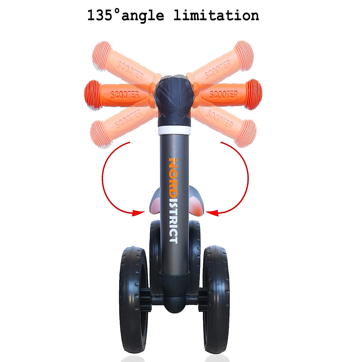 Baby Balance Bike, Built-in Compass Toddler Bikes 18-36 Months Toys for 1 Year Old Gift Bike, Train Baby from Standing to Running, Baby Bike with 4 Silent Wheels, First Birthday Gifts(Orange)