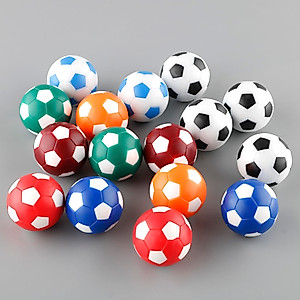 BQSPT 32mm Foosball Balls Foose Balls Table Soccer Game Replacement Foosballs 16pcs,Foosball Multicolor Balls Official 32mm Mini Table Footballs Ball Accessory (16 pack)