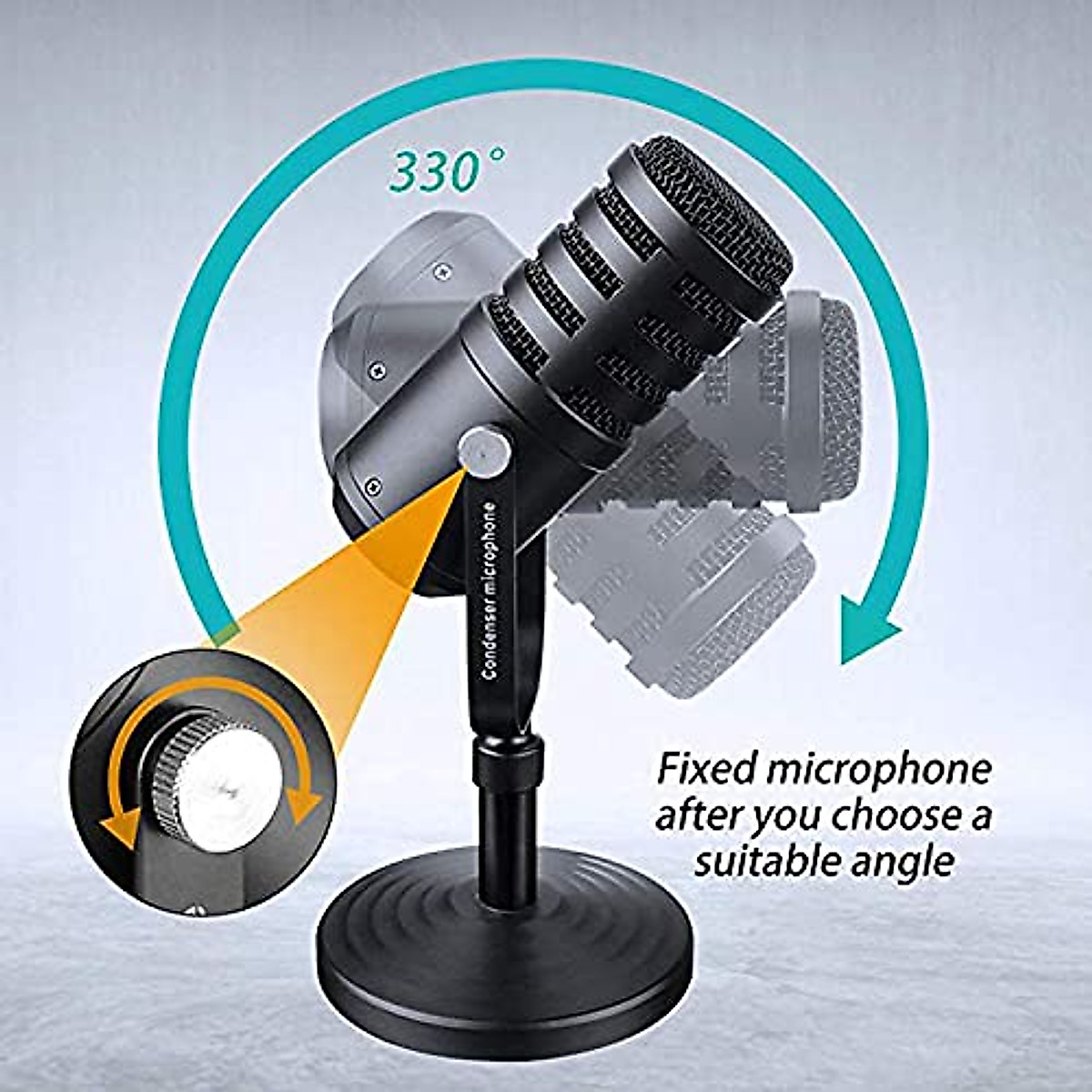 Recording Microphone, Professional USB Condenser Microphone, Desktop Computer Mic for Podcasting, Chatting, Voice Over, Gaming, Interview, Conference Call