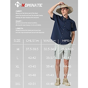Mens Short Sleeve Fishing Shirts UPF 50+ Sun Potection UV Shirts for Hiking Button Down Shirts with Velcro Pockets for Work Navy