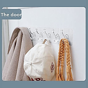 Heavy Duty 30lb(max) Self Adhesive Multi-Function Hooks Wall Clothes Tree(Silver)