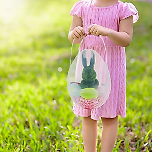 Cornucopia Brands Jumbo Plastic Easter Eggs (4-Pack, 10-Inch); Giant Clear Egg-Shaped Buckets w/Handles