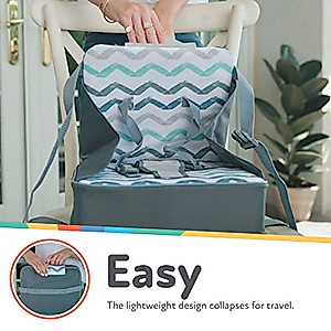Nuby Easy Go Safety Lightweight High Chair Booster Seat, Great for Travel, Gray
