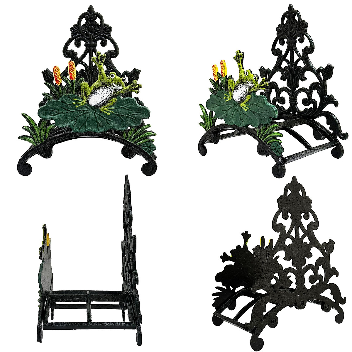 Wall Mounted Garden Hose Holder - Heavy Duty Cast Iron Water Hose Holder for Indoor Outdoor, Garden & Yard Decoration Water Pipe Hanger, Metal Sturdy Hose Rack Reel Storage Butler (Frog)