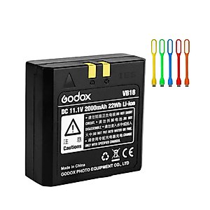 Godox VB18 Rechargeable Li-ion Battery for Godox V850,V850II,V860, V860II-N, V860II-C, V860II-S, V860II-F, V860II-O Speedlite Flash with CONXTRUE USB LED