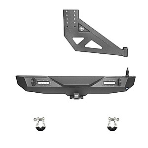 u-Box Wrangler JL Rear Bumper w/Tire Carrier & Hitch Receiver Compatible with Jeep Wrangler JL & JLU 2018-2025