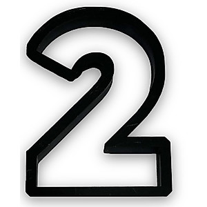 2 Block Numbers Cookie Cutter with Easy to Push Design (3.5 inch)