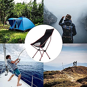 YWHWXB Portable Camping Chair,Compact Ultralight High Back Moon Chairs with Carry Bag for Hiking Festival Travel Beach Fishing Backpacking