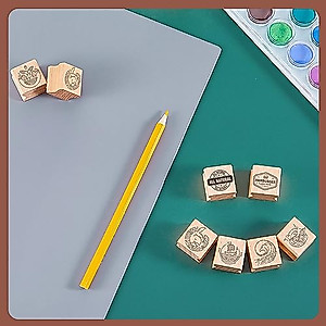 Sasylvia 10 Pcs Blank Hard Wood Rubber Stamp Mounts with A4 Size Grey Rubber Stamp Sheet Laser Engraver Accessories Rubber Stamp Carving Tools Soft Rubber Mat Carving Blocks (Gray, 1 x 1 Inch)