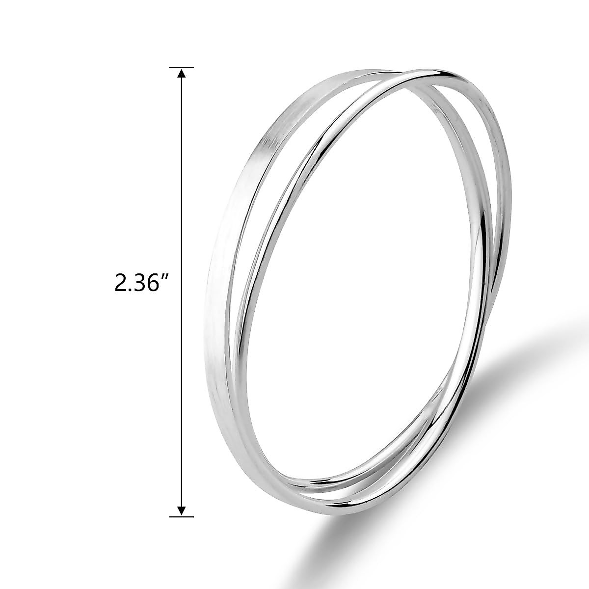 Merdia 990 Solid Sterling Silver Polished and Rough Twisted Bangle Bracelet for Women | Silver Bracelets for Women | 925 Sterling Silver Bracelets for Women | Jewelry Bracelets | Bangle Bracelet for Her 2.36"