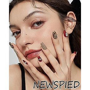 Halloween Fake Nails- 24Pcs Halloween Press on Nails Long Coffin False Nails Square Glue on Nails Gothic Ghost Spider Web Full Cover Halloween False Nails for Women Girls Acrylic Nails Decoration