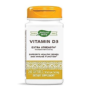 Nature's Way Vitamin D3 Extra Strength; 2000 IU per serving; 240 Softgels
