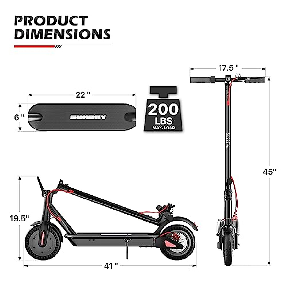 MoNiBloom E Scooter 19 Mph & 16 Mile Range, 8.5" Solid Tires Electric Kick Scooter w/Maximum Grade Climb of 15%, Cruise Control, IP4 Waterproof Load 330lbs Folding Commuting Scooter for Adults & Teens