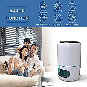 Dehumidifier And Air Purifier Combo，Depulat Small Dehumidifiers For Home Quiet With Auto Shut Off, Dehumidifiers for Bedroom (270 sq. ft), Bathroom, RV, Closet