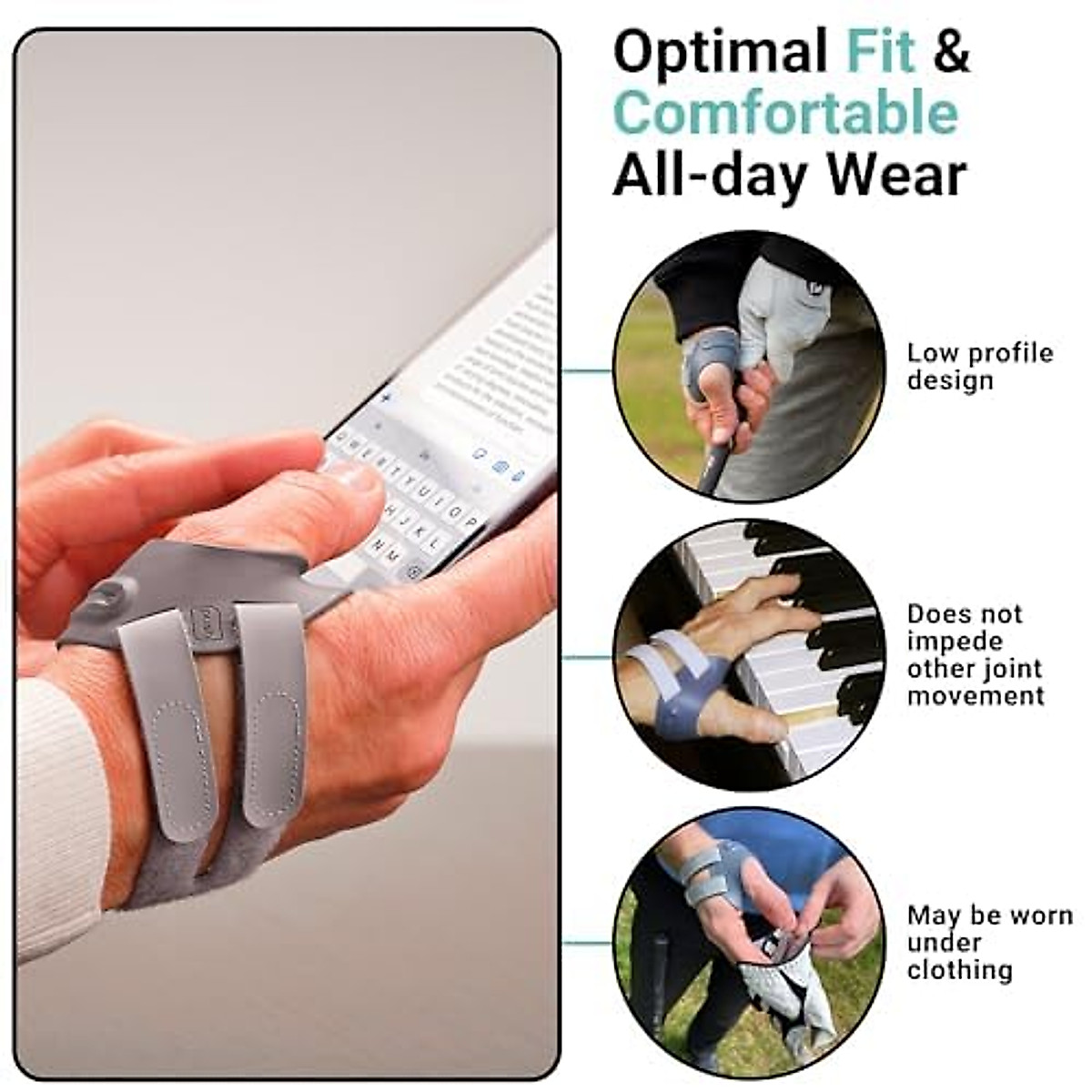 PUSH MetaGrip CMC Thumb Brace for Osteoarthritis CMC Joint Pain. Stabilizes Thumb CMC Joint Without Limiting Hand Function. (Left, Medium)