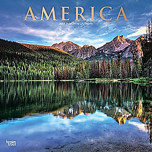 America | 2024 12 x 24 Inch Monthly Square Wall Calendar | Foil Stamped Cover | BrownTrout | USA United States Scenic Nature