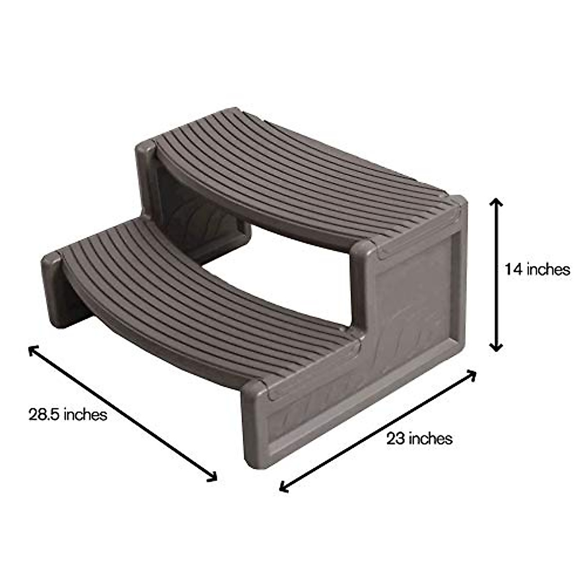 Confer Plastics Resin Multi Purpose Outdoor Non Slip Portable Spa and Hot Tub Handi-Step Deck Patio Steps Accessories, Deep Grey
