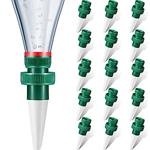 Bottle Adapter Self Watering Spikes, Terracotta Plant Watering Spikes Self Watering Spikes to Use with Cola Bottles Houseplant Watering Stakes Automatic Irrigation System(White,15 Pack)