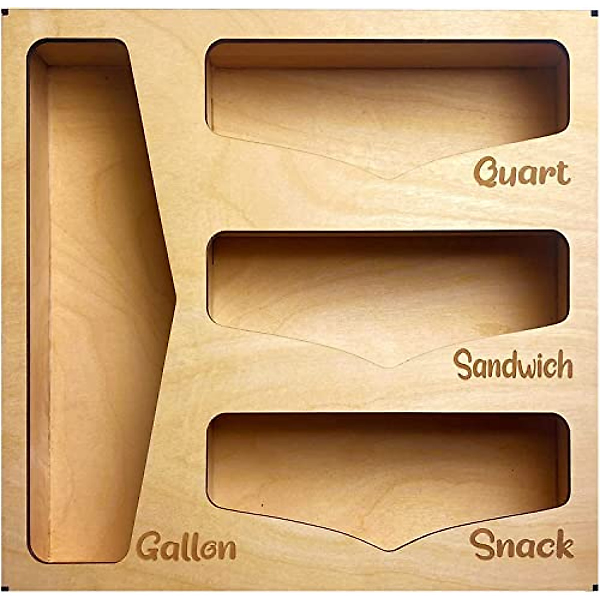 Food Storage Bag Organizer Holders – Premium Wood Kitchen Drawer