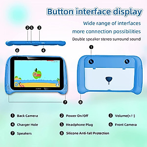kinstone 7 inch Android 11 Tablets, 2GB RAM+32GB ROM,Long Battery Life,1.5GHz Quad Core Processor,2 MP Dual Camera, WiFi Bluetooth 4.2 (Blue)