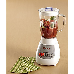 IMUSA USA GAU-80313W 10-Speed Countertop Blender with 42 oz Glass Jar, White