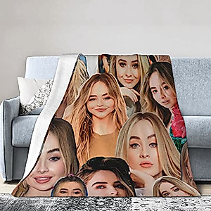 Sabrina Carpenter Collage Throws Blanket, Super Soft Fleece Blanket for Sofa Couch Bed All Season for Adults Children
