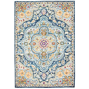 Rugshop Vintage Distressed Bohemian Area Rug 7'10" x 10' Navy