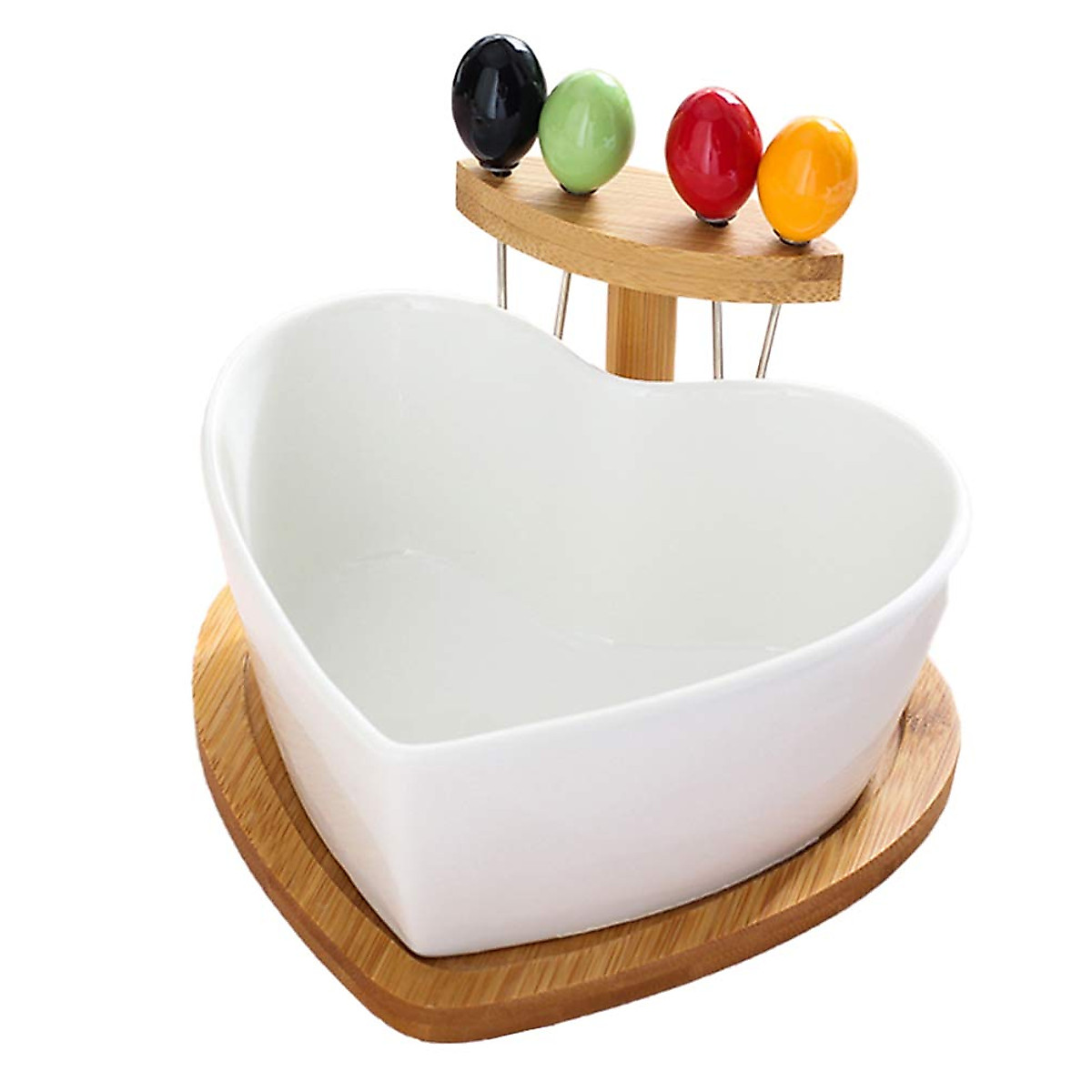 Cabilock Gourmet Food Container 1 Set Fruit Bowl with Fork White Mini Stainless Steel Pistachio Soup Bowls Mini Candy