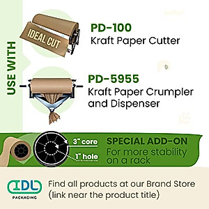 IDL Packaging - KRAFT24-30 Large Brown Kraft Paper Roll 24" x 1200' - Natural Kraft Wrapping Paper for Packing - Perfect Kraft Paper for Void Filling - Kraft Paper for Kids Art Projects