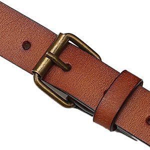 EURYNOME Leather Suspenders For Men Wide Genuine Leather Suspenders Adjustable Brown Personalized groomsmen gifts