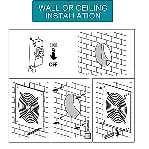 Nalle 8 inch Exhaust Fan 80W 500CFM Through-wall installation Ventilation Fans 110V Exhaust Smoke Fan with Power Cord for Kitchen,Bathroom,laundry room,Garage (white)