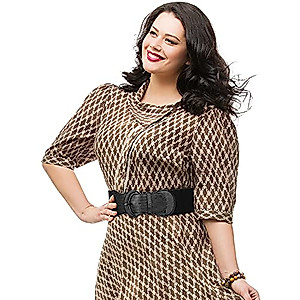 SATINIOR 3 Pieces Wide Women Waist Belt Stretchy Cinch Belt Leather Elastic Belt for Ladies Dress Decoration, Black, Khaki, Beige, One Size