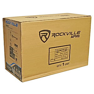 Rockville APM8W Powered USB Studio Monitor Speaker Pair in White, 8", 2-Way, 500W, EQ, MDF Wood, RCA/XLR, Perfect for Studios, Recording, Music