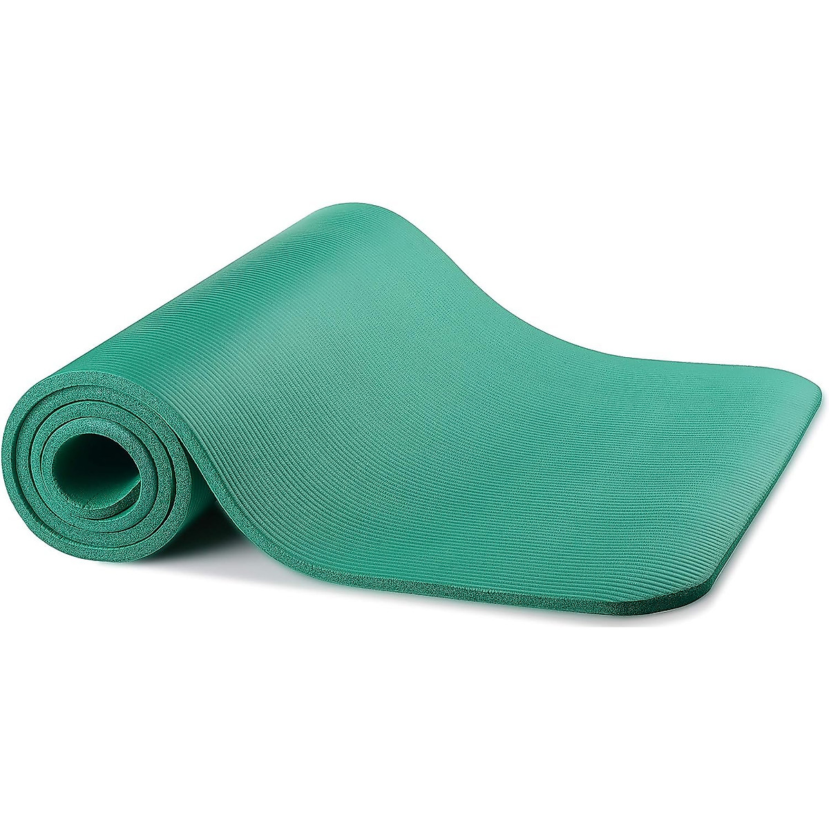 Signature Fitness 1/2-Inch Extra Thick High Density Anti-Tear Exercise Yoga Mat with Carrying Strap, Green