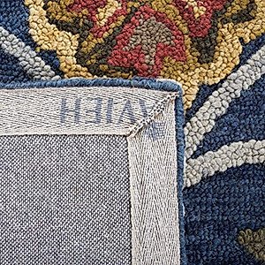SAFAVIEH Blossom Collection 8' x 10' Navy / Multi BLM402A Handmade Premium Wool Area Rug