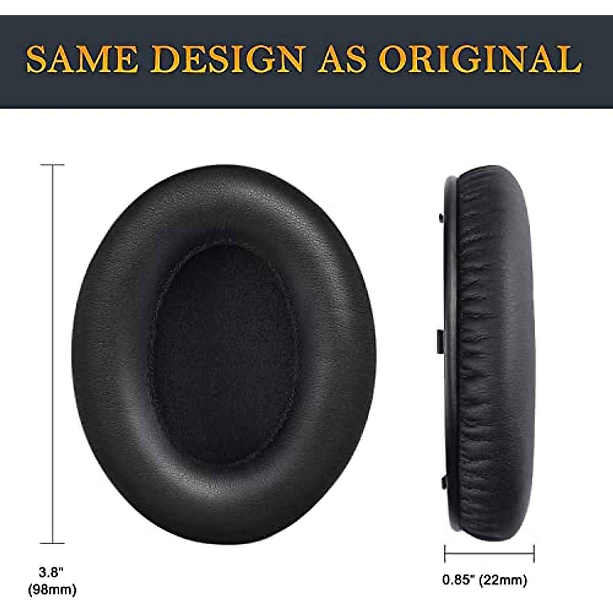 SOULWIT Replacement Ear Pads Cushions for Monster Beats Studio 1.0 (1 st Gen) Headphones by Dr. Dre, Earpads with Soft Protein Leather (Black)