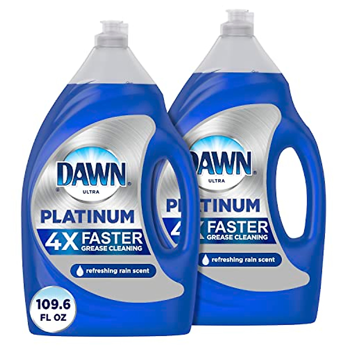 Dawn Platinum Dish Soap Liquid, Dishwashing Liquid, Dish Detergent Liquid, Dish Liquid, Refreshing Rain Scent, 54.9 fl oz (Pack of 2), Dish Soap Bulk
