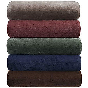 Columbia Super Soft Plush Throw - Warm and Cozy 100% Polyester Fleece Blanket - Measures 50" x 60" - Beach