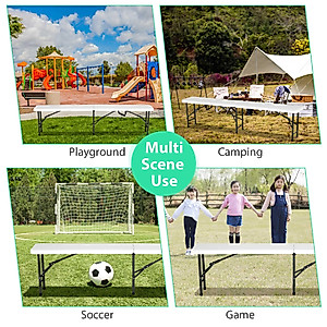 Folding Bench, Foldable Bench with Lockable Steel Legs, Plastic Bench with Carrying Handle, Folding Bench 6 FT Long, Picnic Table Bench for Picnic Camping Dining Party, Foldable Bench Seat, One Piece