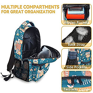 COOPASIA Owl Backpack with Lunch Box And Pencil Case, 16 Inch Owl Theme Bookbag with Adjustable Straps, Durable, Lightweight, Large Capacity, School Backpack for Girls Women