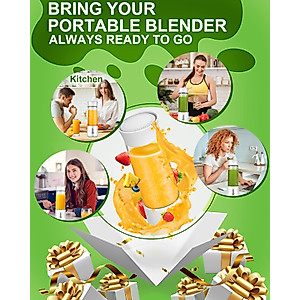 Portable Blender, Portable Blender for Shakes and Smoothies, Personal Size Blender for Shakes and Smoothies with 6 Blades, 17 Oz USB Rechargeable Mini Blender shake Smoothie for Kitchen/Travel/Gym