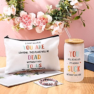 Skylety Farewell Gifts Set Going Away Gift for Coworker New Job Gifts for Women Lucky Goodbye Leaving Job Gifts for Coworker Lady Manager Employee Retirement Christmas (Leaving)