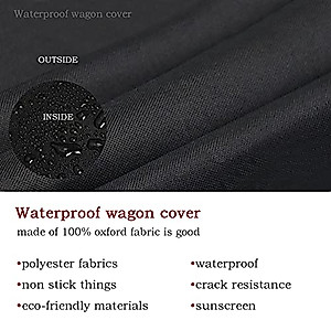 Mamiko Folding Waterproof Wagon Cart Cover, Garden Wagon Covers, 38" L x 22" W x 17" H,Waterproof, Water, Dust and Heat Insulation, Reflective Strip Cover(Cover only, Accessories not Included)