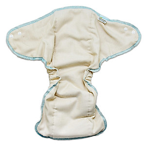 Osocozy Fitted Organic Diaper, 100% GOTS Certified Organic Cotton Birdseye Weave Fabric. Soft and Absorbent. Easy Snap Closures. Sewn in The USA. (Size: Small 7-13 Lbs)