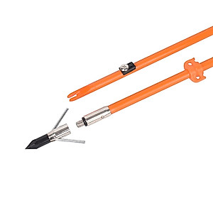 TY Archery 32inch Bowfishing Arrows Fish Hunting Solid Fiberglass Shaft with Broadheads and Safty Slides for Compound Bow and Recurve Bow Fishing Huntings