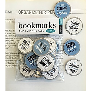 "Clip Over The Page" Readers Quote Bookmarks - Set of 30 - Wordy Quotes Bulk Bookmarks for Kids Girls Boys Teens. Perfect for Gifts - Student Incentives – Birthday Party Favors – Reading Incentives