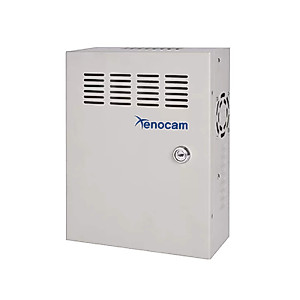 Xenocam 4K CCTV Power Supply 8 Channel Adjustable DC11V ~DC15V 16 Amp Output Reset Fuse with Anti-Ripple and Anti-EMI Interference Circurt Designed for 4K IP/CCTV Security Cameras System