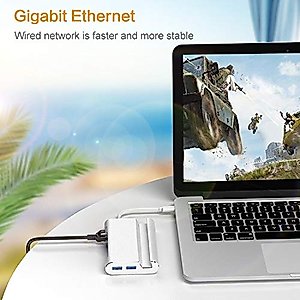 Leya-US Spare Part HW-TC20 7 in 1 Type-C/USB-C Multifunctional Extension HUB Adapter with Holder