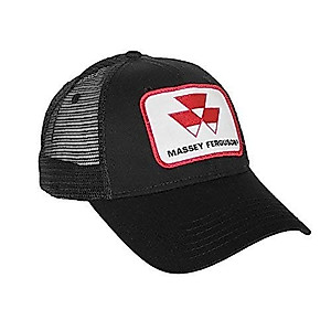 J&D Productions Black Massey Ferguson Tractor Logo Hat with Mesh Back